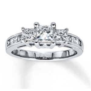 Jared | Jewelry | Jared 12 Ct 3 Stone Diamond Ring 14k White Gold ...